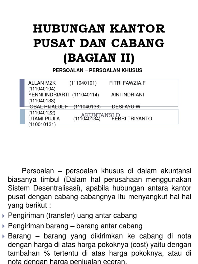 Interbranch Transactions | PDF