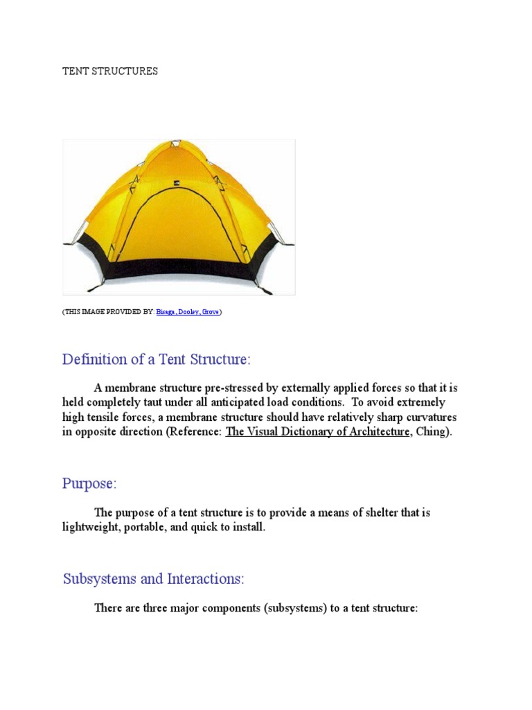 Definition of A Tent Structure | PDF