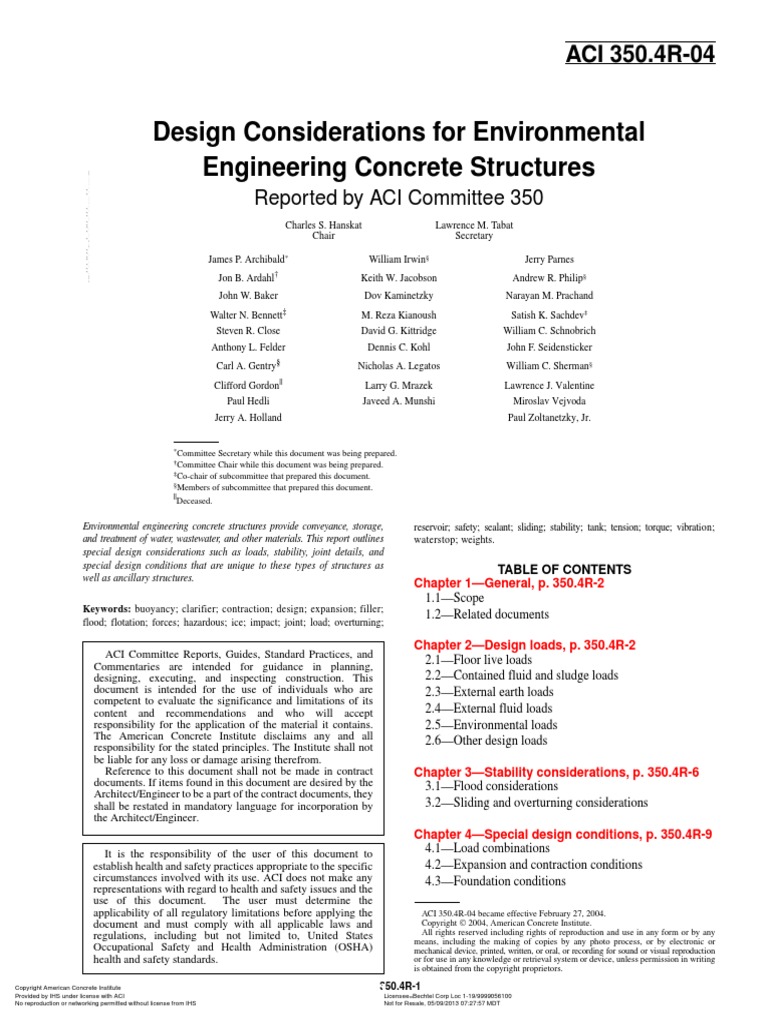 Aci 350.4R-04 | PDF | Sodium Carbonate | Flood