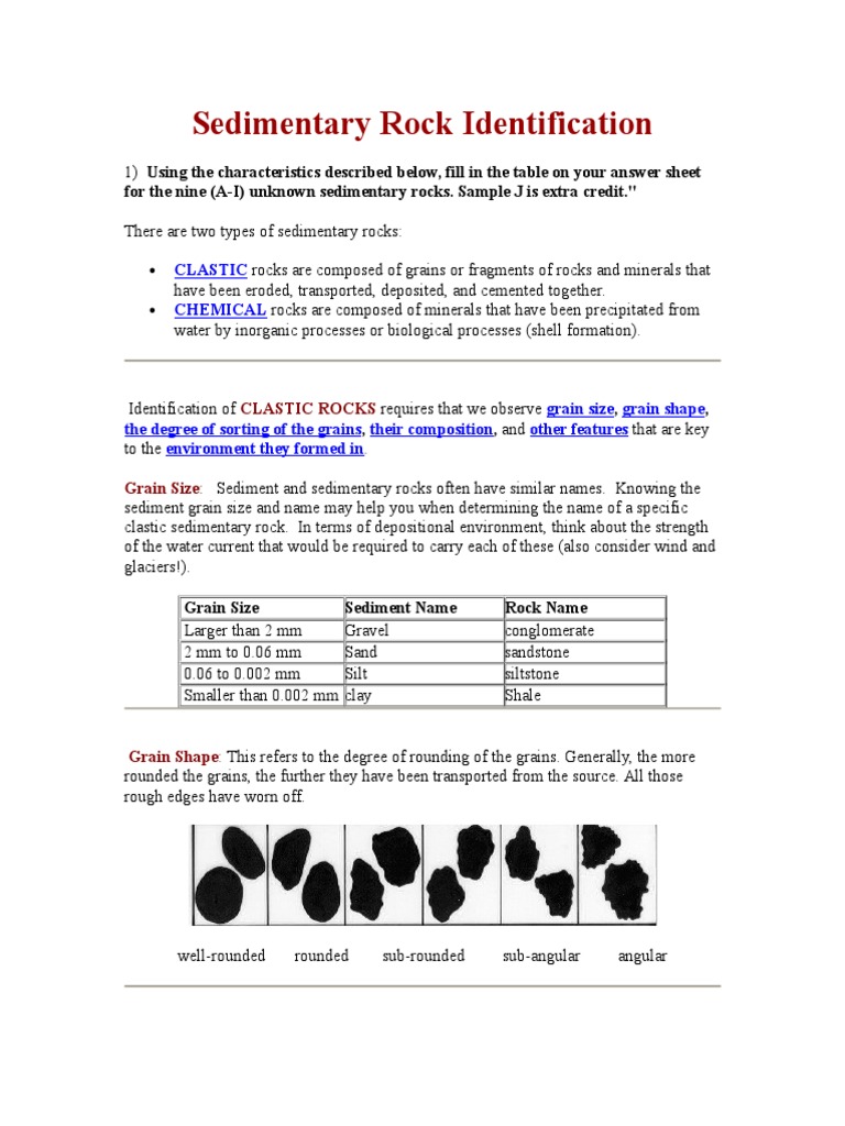 Sedimentary Rock Identification | PDF | Sedimentary Rock | Clastic Rock