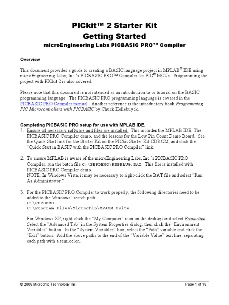SK Getting Started With PICBASIC PRO | PDF | Analog To Digital ...