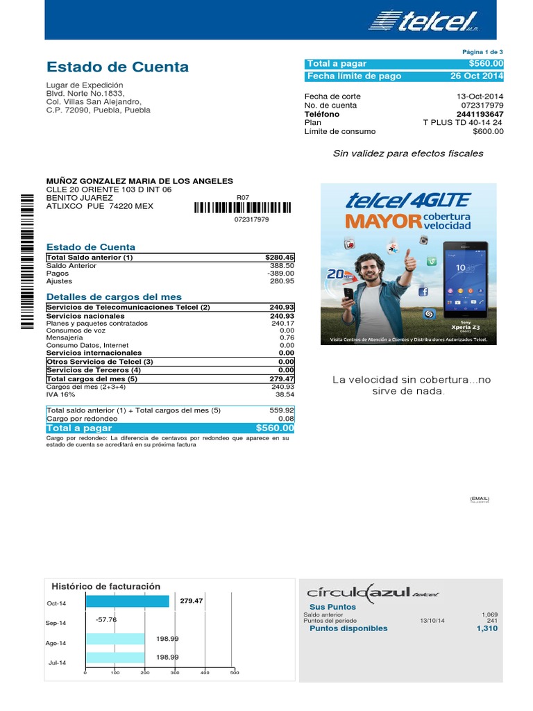 Factura Electrónica TELCEL GC08684013 | Telecomunicaciones | Tecnología