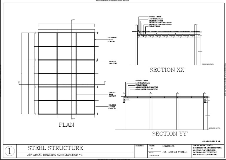 Steel Structure Plan Drawing | PDF