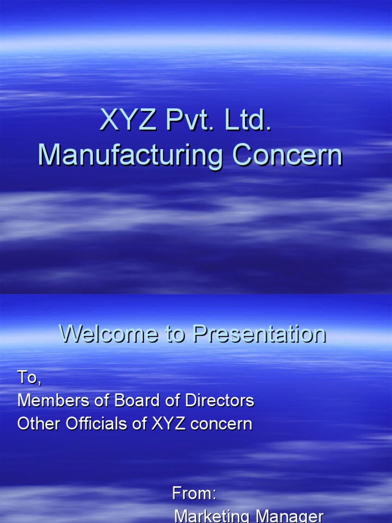 XYZ Pvt. Ltd. Manufacturing Concern | PDF | Advertising | Sales
