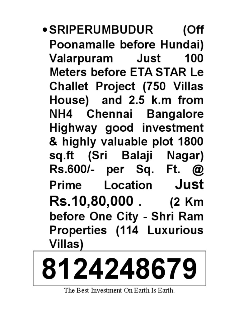 Valarpuram Land For Sale | PDF | Home & Garden | Travel