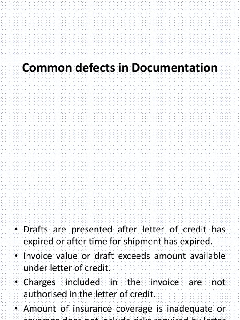 Common Documentation Defects in Trade | PDF | Finance & Money ...