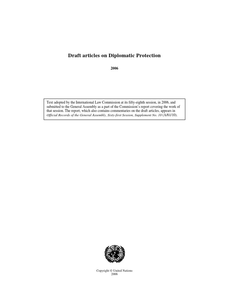 Diplomatic Protection | PDF | Legal Personality | Nationality