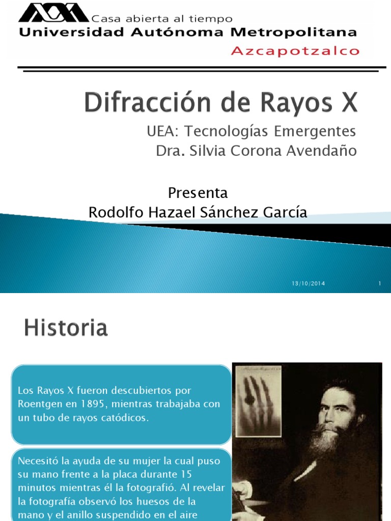 Exposición de Difraccion de Rayos X | Descargar gratis PDF | Rayo X | Cristalografía de rayos X