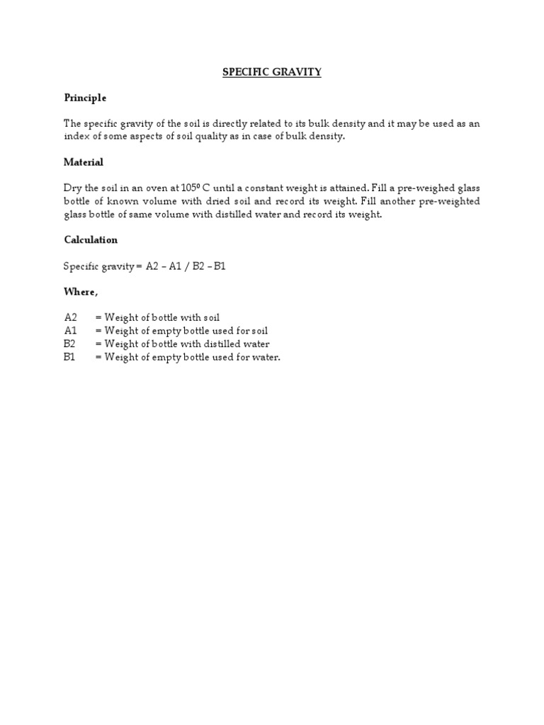 Specific Gravity | PDF | Cooking, Food & Wine