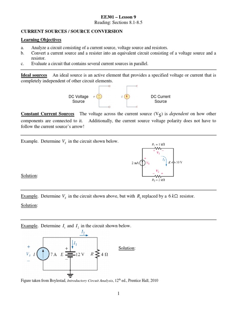 V in The Circuit Shown Below.: DC Voltage Source DC Current Source ...