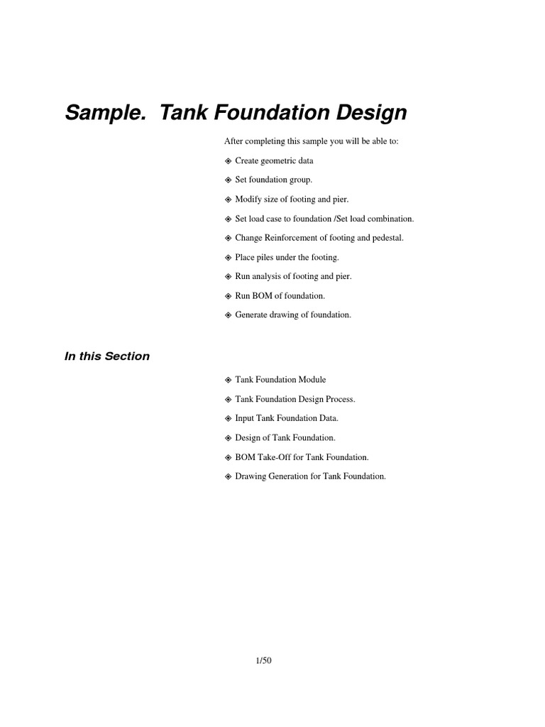 Sample. Tank Foundation Design: in This Section | PDF | Icon (Computing ...