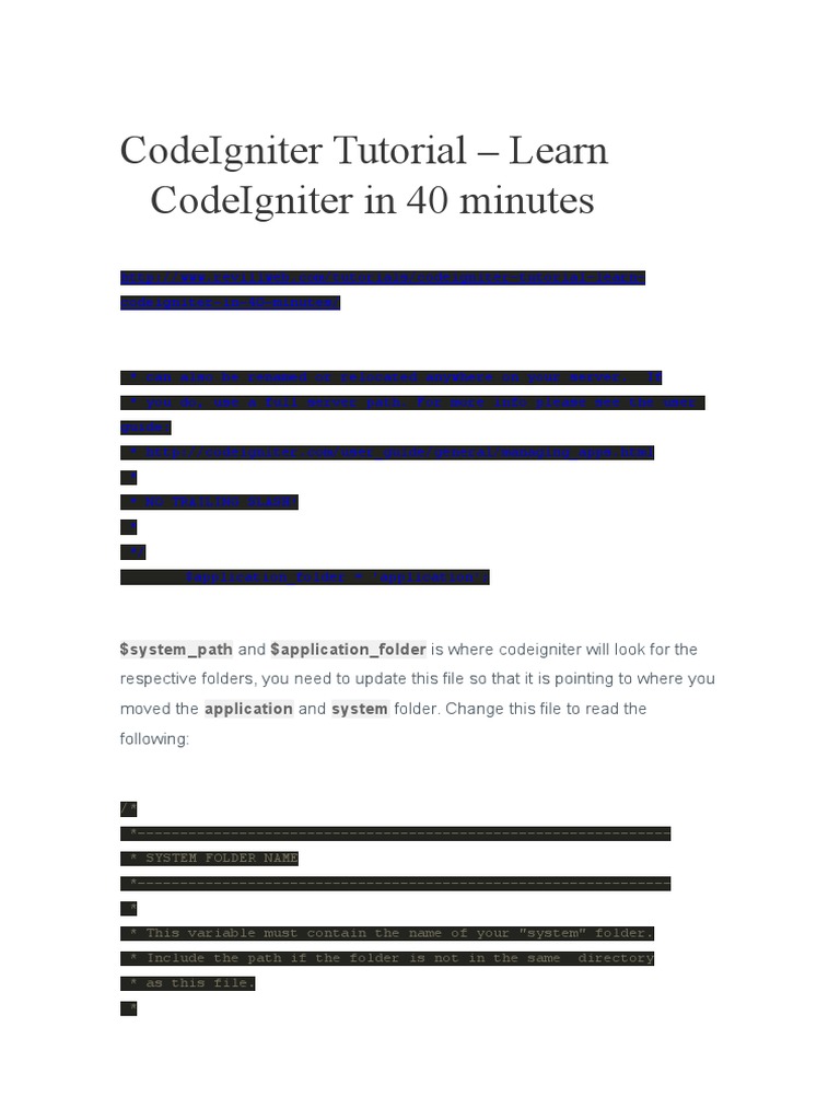 Tutorial de CodeIgniter | PDF | Databases | Variable (Computer Science)