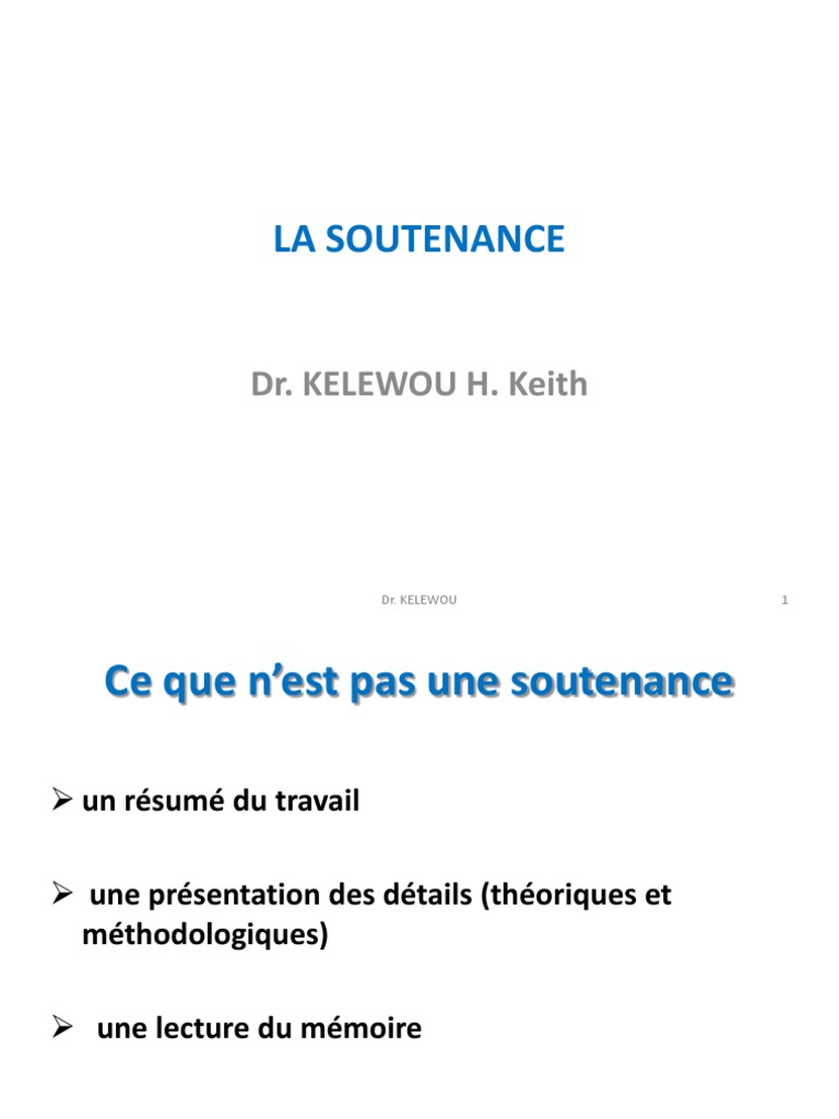 Guide de la soutenance par Dr. Daoudi | PDF | Psychologie | Science