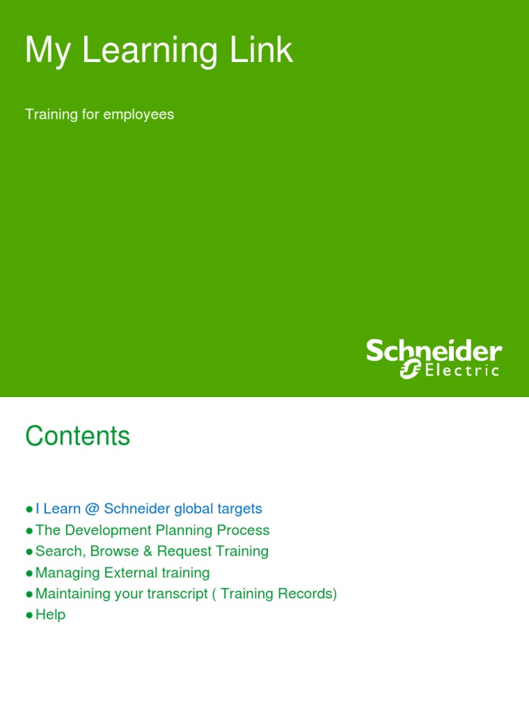Schneider Electric Training Overview | PDF | Educational Technology ...