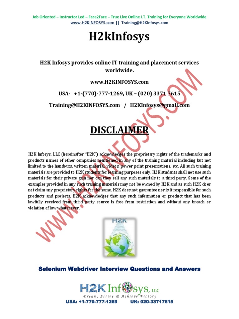 Selenium Webdriver Interview Questions And Answers 2015 Pdf Selenium Software Software 