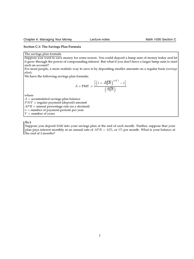Saving Formula | Annual Percentage Rate | Interest