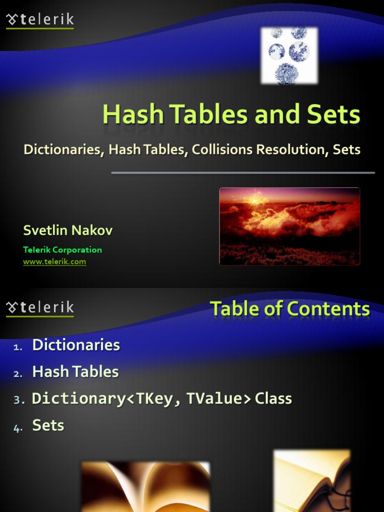 Hash Tables And Sets Pdf Array Data Structure Notation