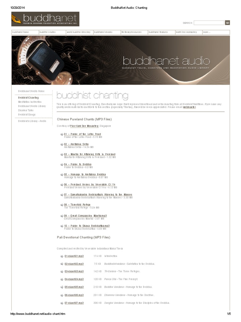 BuddhaNet Audio - Chanting | PDF | Buddhist Philosophy | Indian Religions