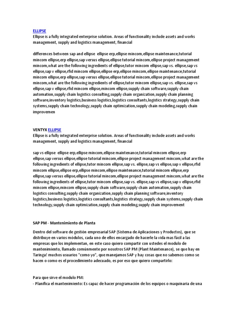 Ellipse Vs Sap | PDF | Enterprise Resource Planning | Business Process ...