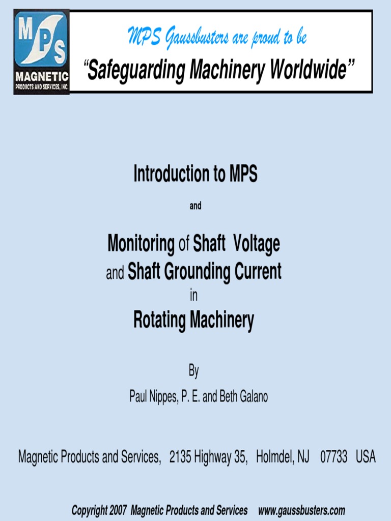Monitoring of Shaft Voltage and Shaft Grounding Current - Beth Galano ...