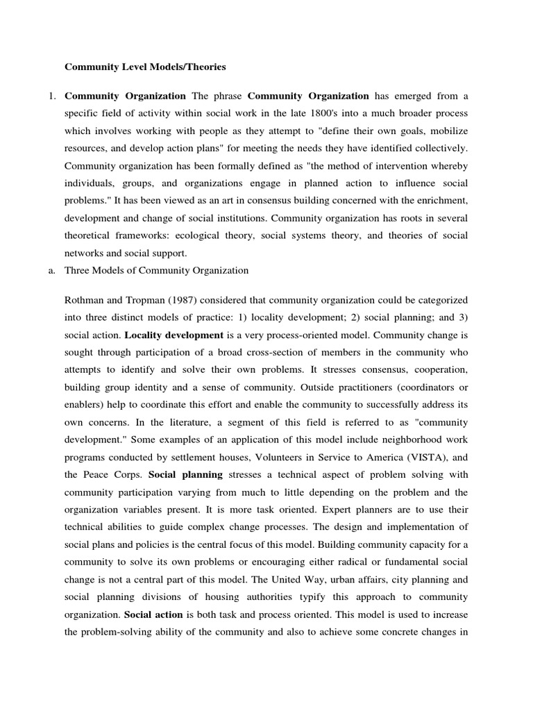 Community Levels Models | PDF | Community | Empowerment