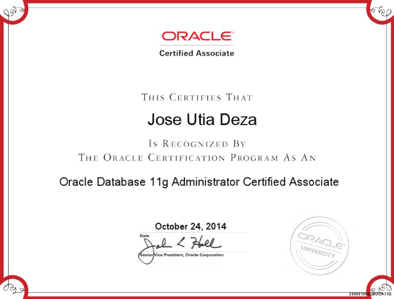 Oracle 11g OCA Certification Details | PDF | Proprietary Software | Data
