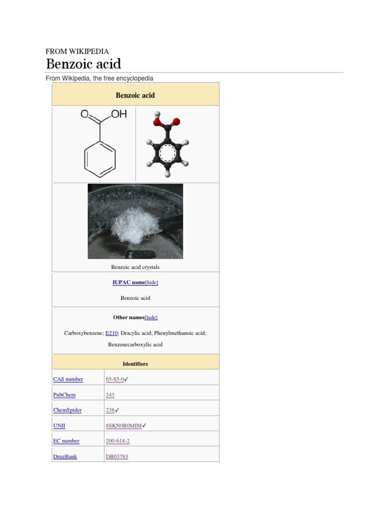 Benzoic Acid Info | PDF