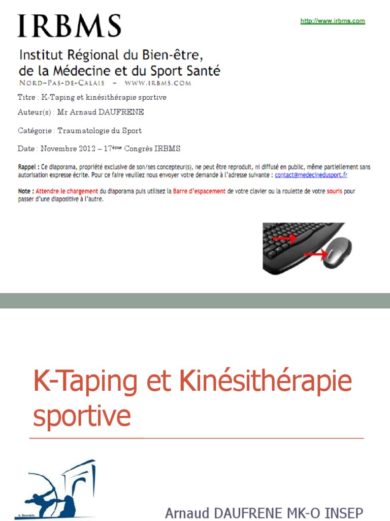 Daufrene K Taping PDF | PDF | Appareil locomoteur | Médecine clinique