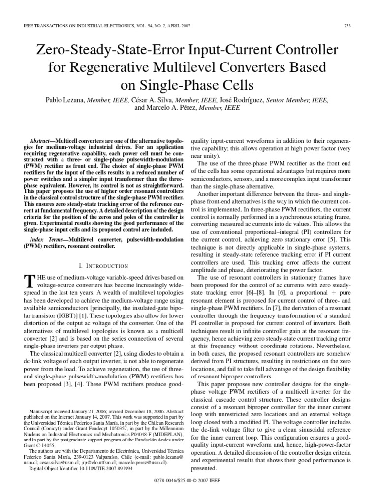 Zero-Steady-State-Error Input-Current Controller For Regenerative ...