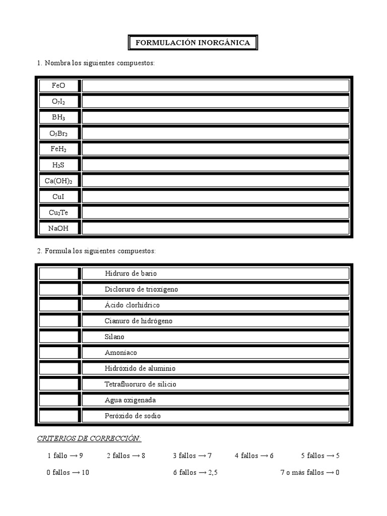 Formulacion | PDF | Conjuntos de elementos químicos | Átomos
