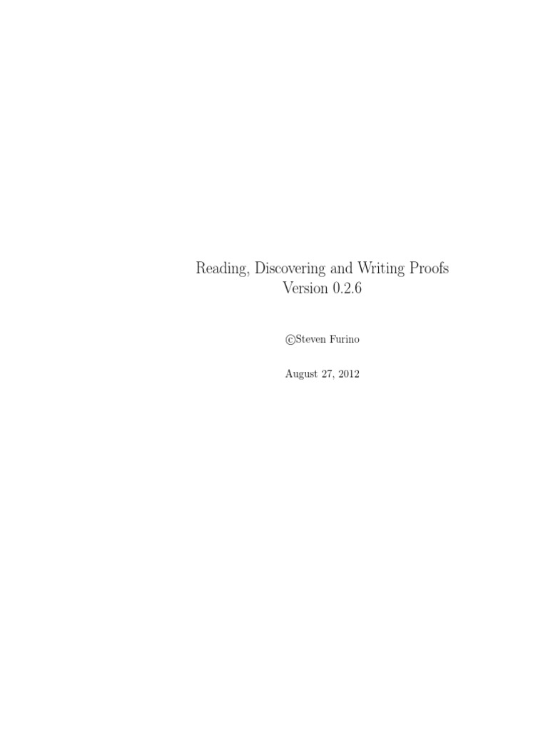Proofs: Reading, Discovering, Writing | PDF | Teaching Mathematics ...