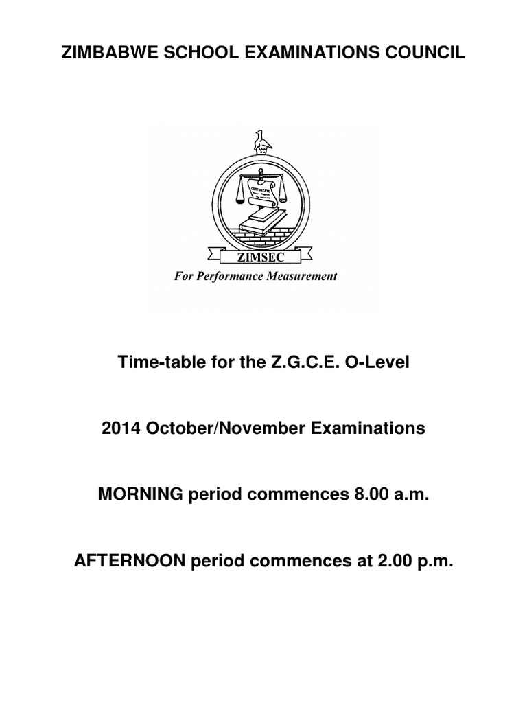 2014 O-Level November Timetable | PDF | Science | Science (General)