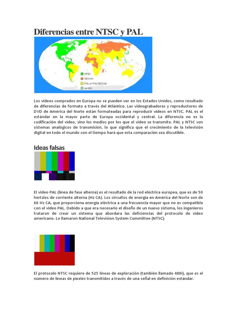 Formatos NTSC , PAL y Diferencia Entre Los Formatos 1080p y 1080i ...