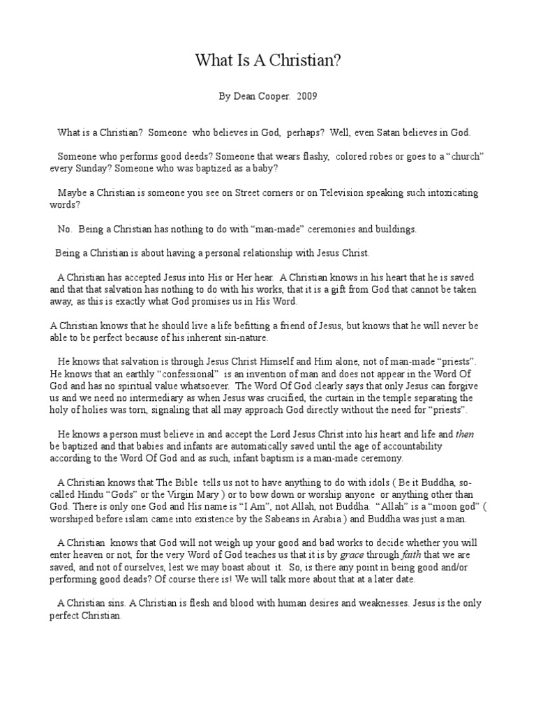 What Is A Christian | PDF | Baptism | Jesus