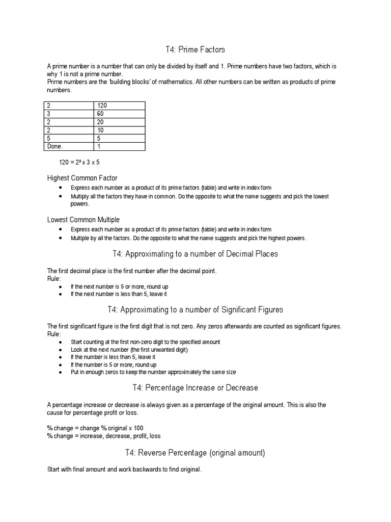 GCSE Maths - 'Number' Revision | PDF