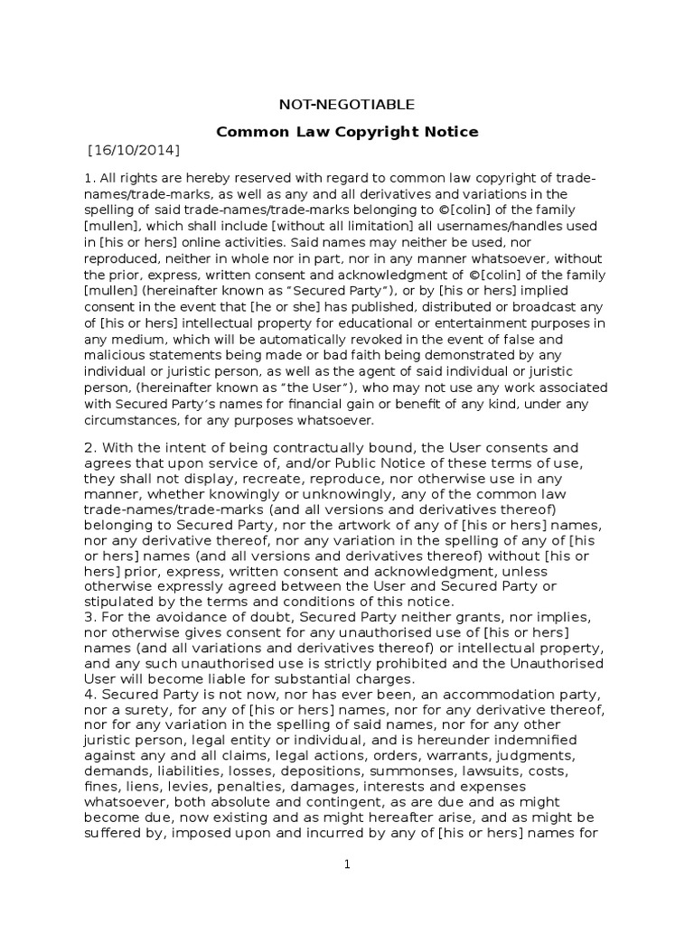 Copyrightnot Control of Your Name | PDF | Social Institutions | Social ...