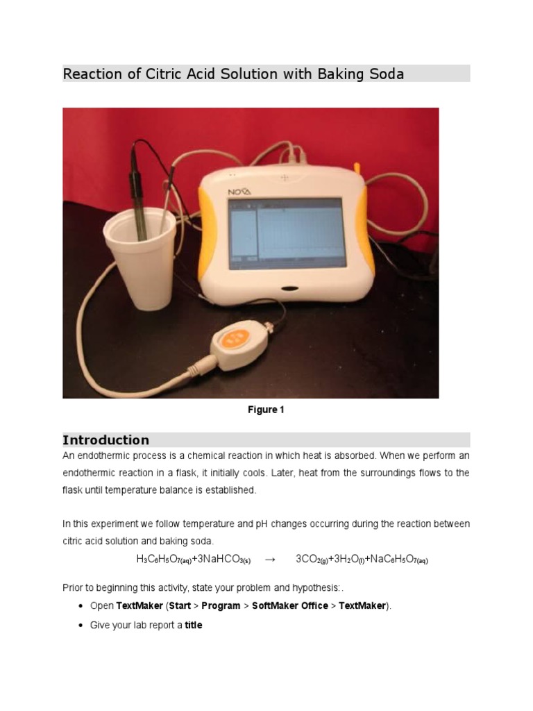 Reaction of Citric Acid Solution with Baking Soda: A Study of ...