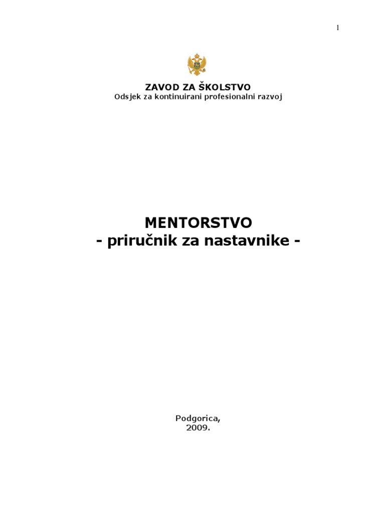 MENTORSTVO Prirucnik Za Nastavnike | PDF
