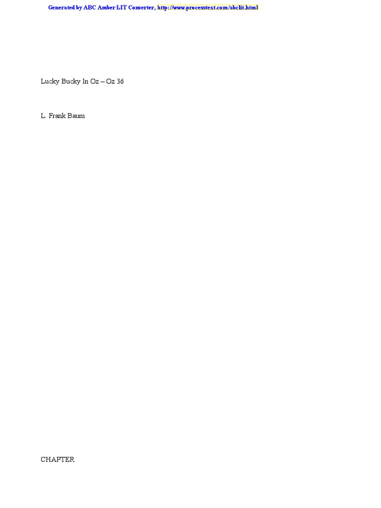 Lucky Bucky in Oz - L. Frank Baum | PDF | Land Of Oz | Nature