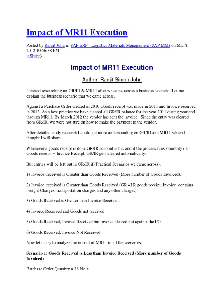 WIKI-Impact of MR11 | PDF | Debits And Credits | Receipt