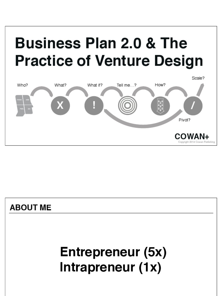 Business Plan 2.0 & The Practice of Venture Design | PDF | Startup ...
