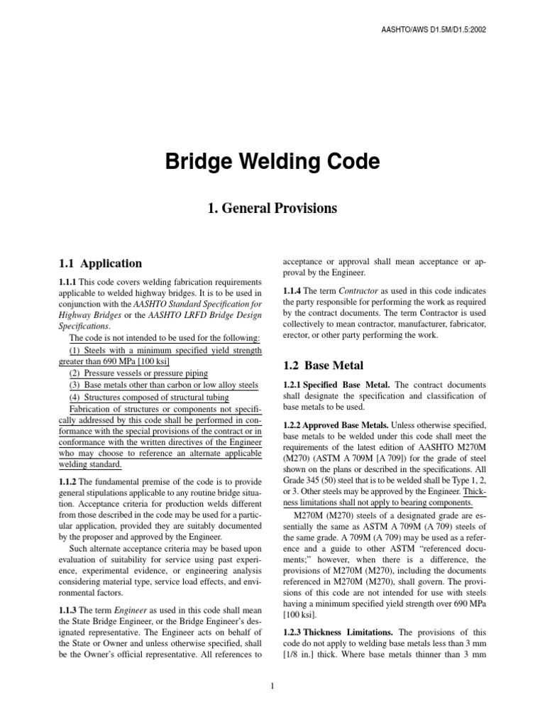 AWS D1-5 | Welding | Construction