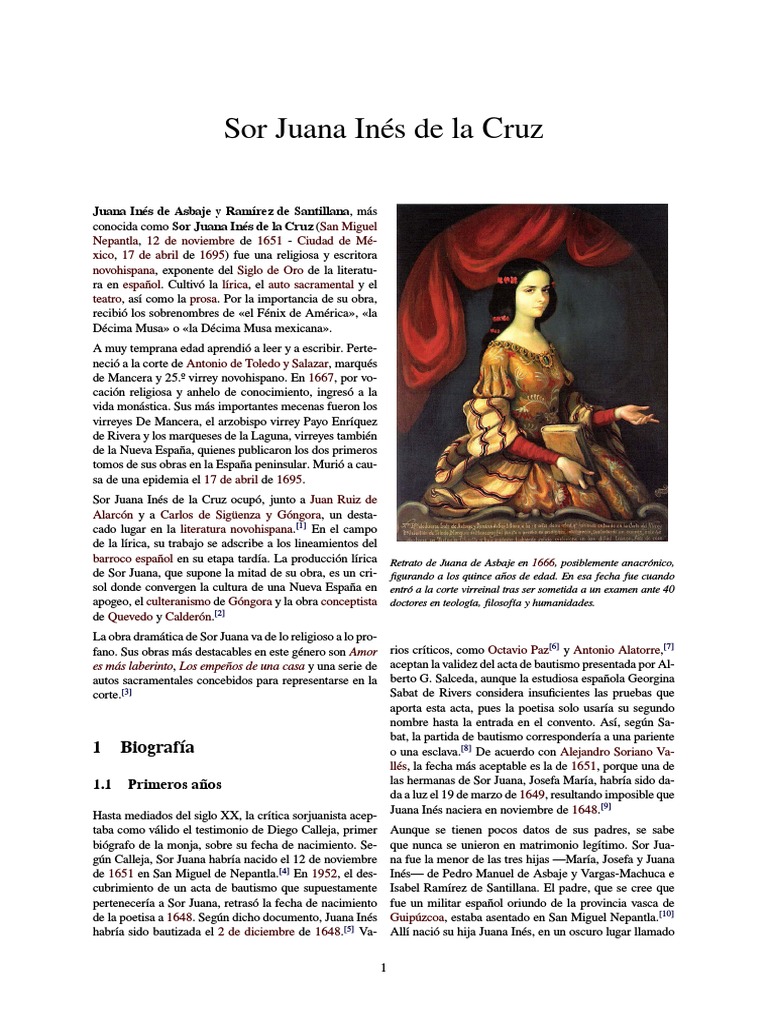 Sor Juana: Vida y Obra Literaria | PDF | Religión y creencia | Science