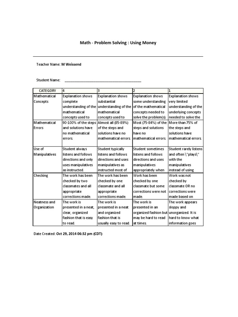 Math Problem Solving with Money | PDF | Career & Growth