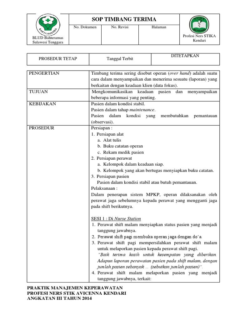Sop Timbang Terima | PDF