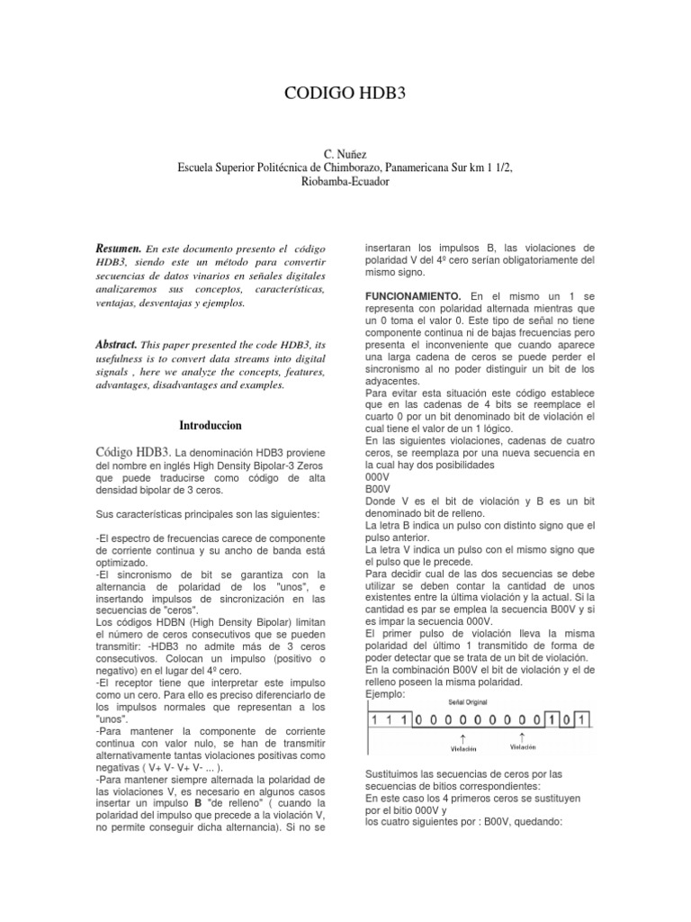 Codigo HDB3 | PDF | Poco | Violación