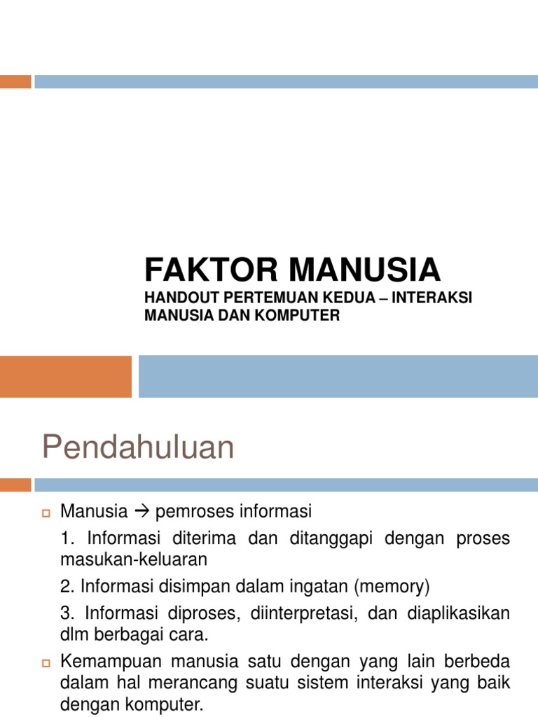 Materi IMK - Pertemuan 2 Faktor Manusia From Bu Uning | PDF | Komputer