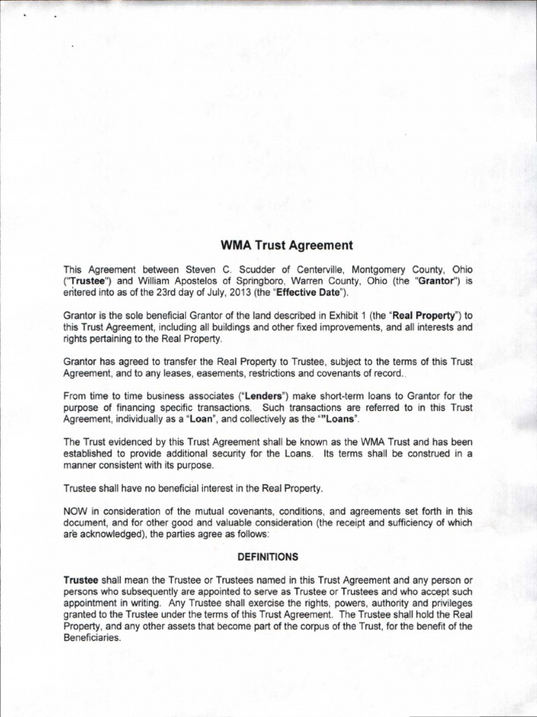 Land Trust Agreement | PDF | Mortgage Law | Trust Law