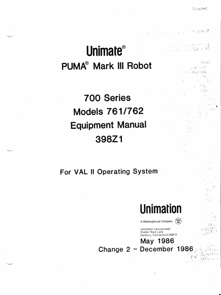 PUMA 761 762 Equipment Manual | PDF | Servomechanism | Input/Output