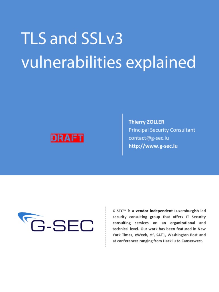 TLS & SSLv3 Vulnerabilities | PDF | Transport Layer Security | File ...